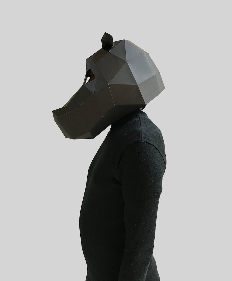 Hippo Mask Template Paper Mask Papercraft Mask Masks 3d - Etsy