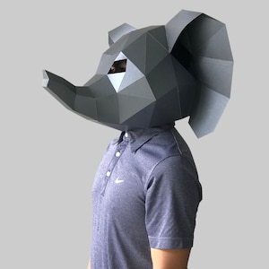 Elephant Mask Template - Paper Mask, Papercraft Mask, Masks, 3d Mask ...