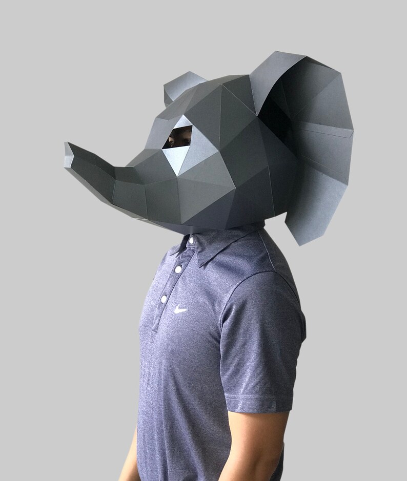 Elephant Mask Template Paper Mask Papercraft Mask Masks - Etsy