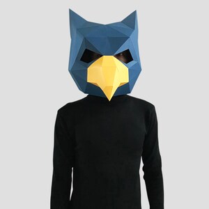 Blue Bird Mask Template - Paper Mask, Papercraft Mask, Masks, 3d Mask ...