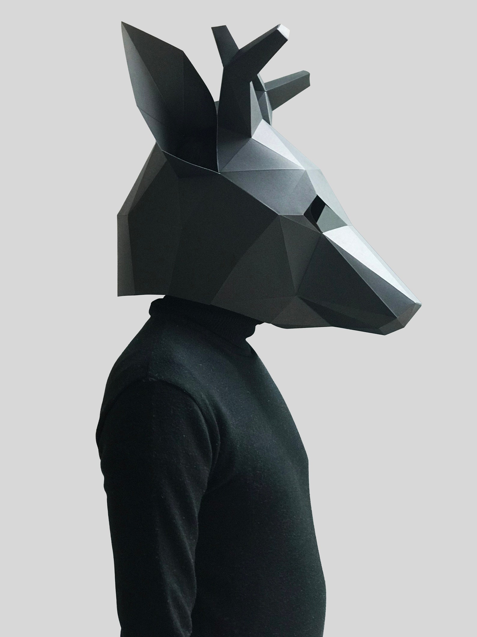 Deer Mask Template Paper Mask Papercraft Mask Masks 3d - Etsy