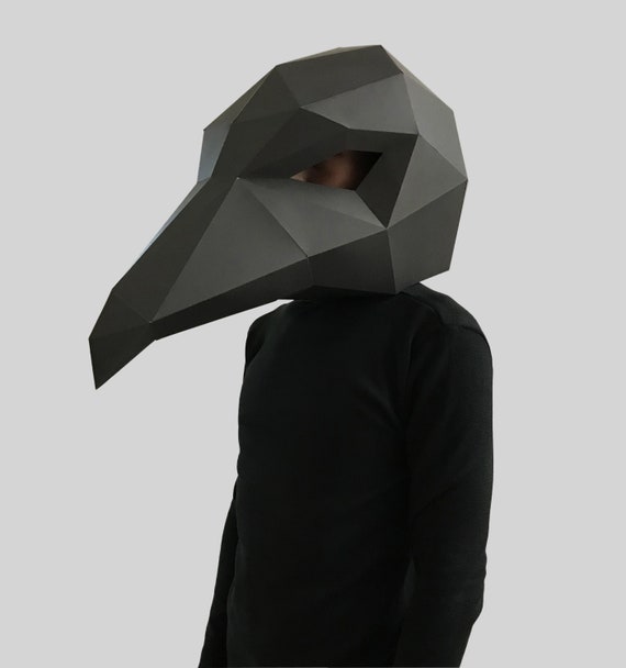 Crow Mask Template Paper Mask Papercraft Mask Masks 3d | Etsy