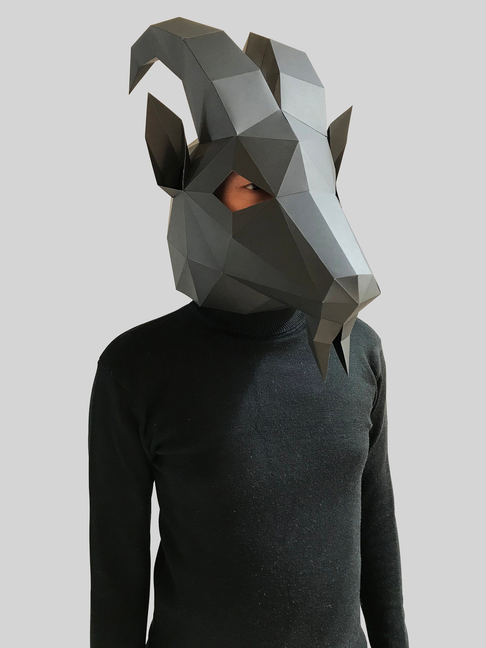 Goat Mask Template Paper Mask Papercraft Mask Masks 3d - Etsy Canada