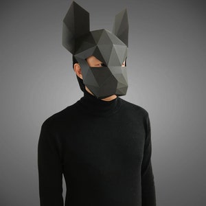 Bulldog Half Mask Template - Dog Mask, Papercraft Mask, Masks, 3d Mask ...