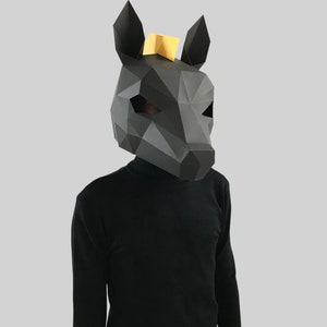 Horse Mask Template - Paper Mask, Papercraft Mask, Masks, 3d Mask, Low ...