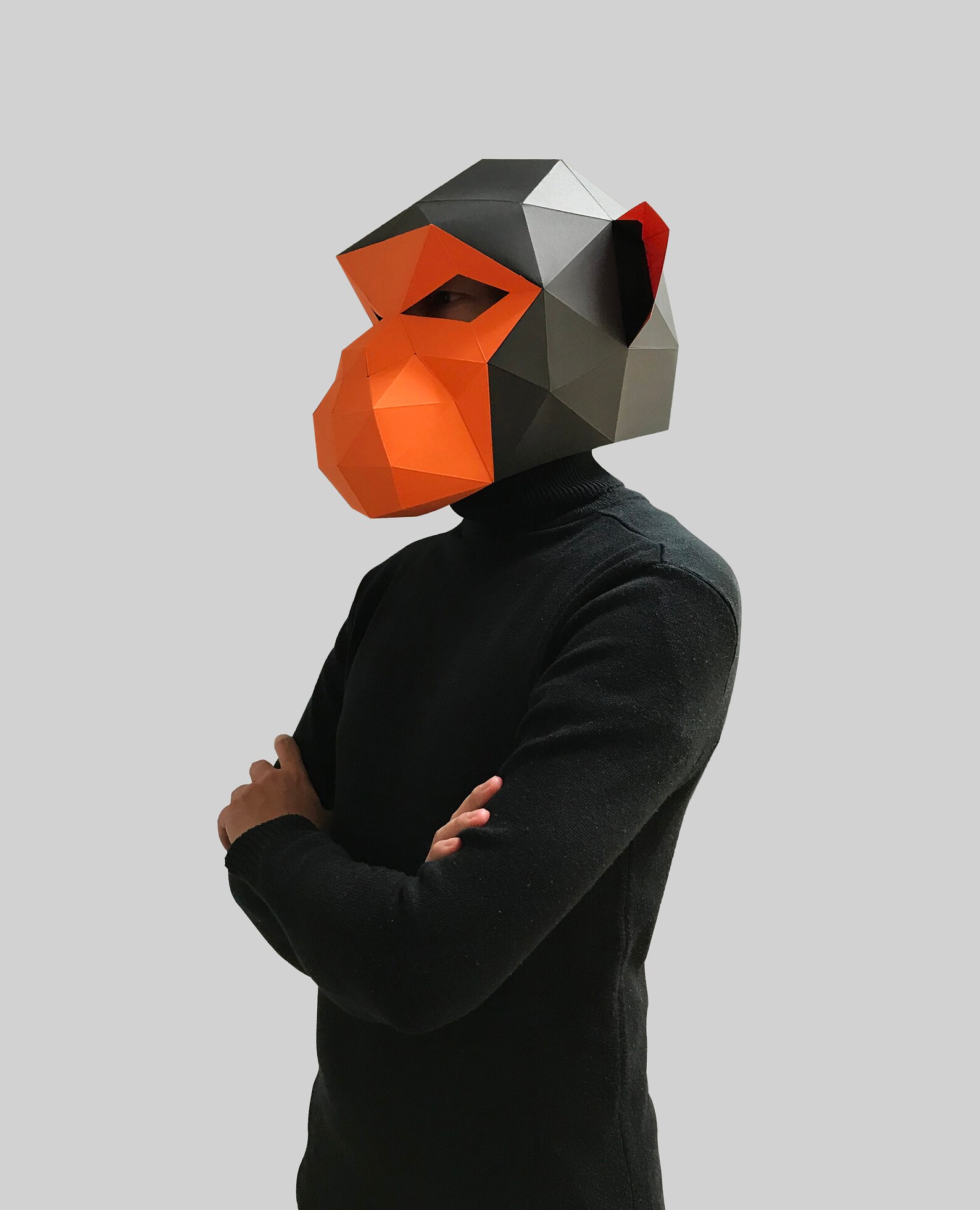 Chimpanzee Monkey Mask Template Paper Mask Papercraft Mask - Etsy