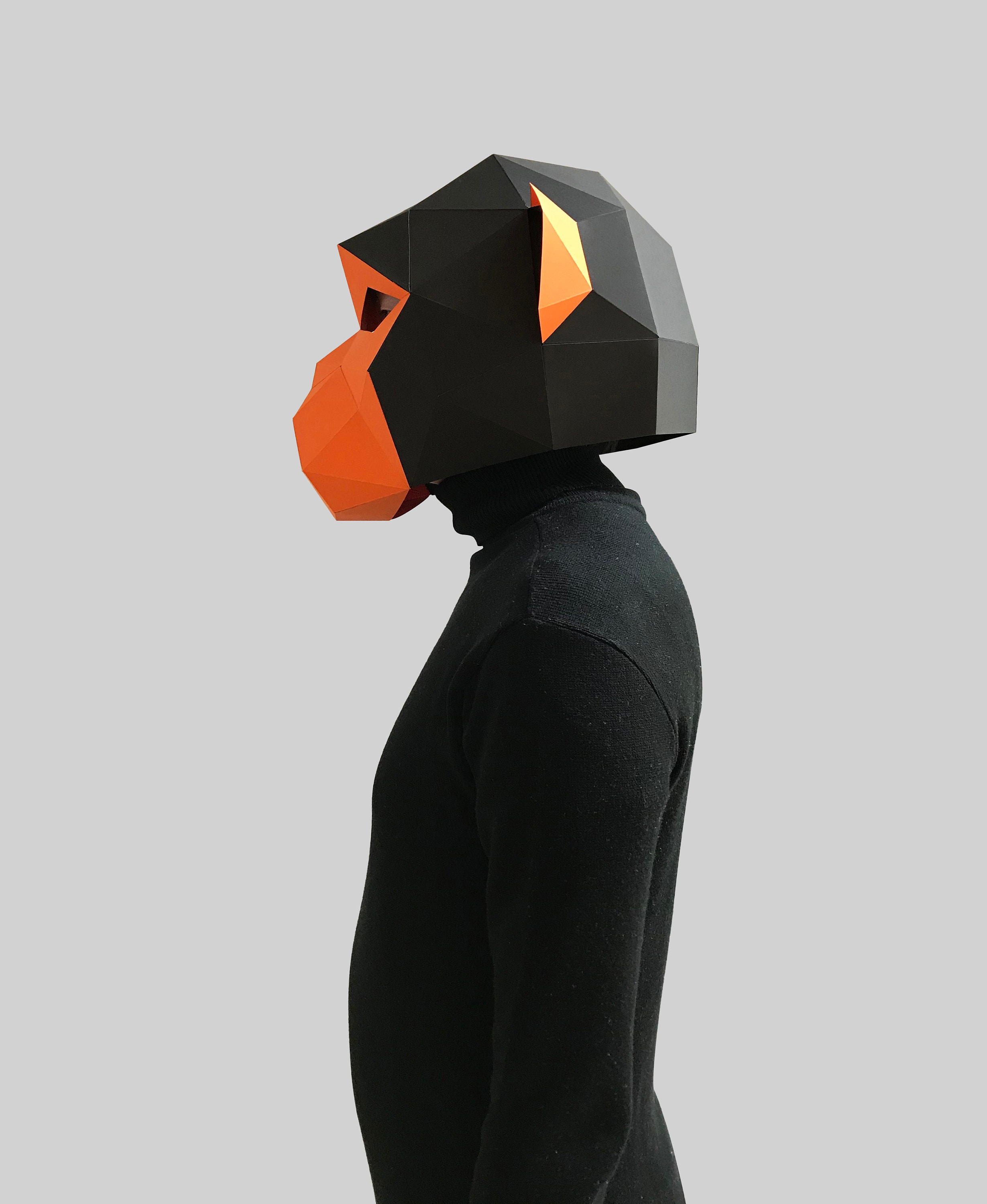 Chimpanzee Monkey Mask Template Paper Mask Papercraft Mask - Etsy