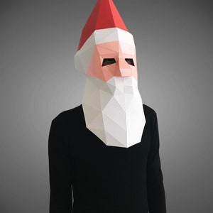 Santa Claus Mask Template Style 2 - Paper Mask, Papercraft Mask, Masks ...