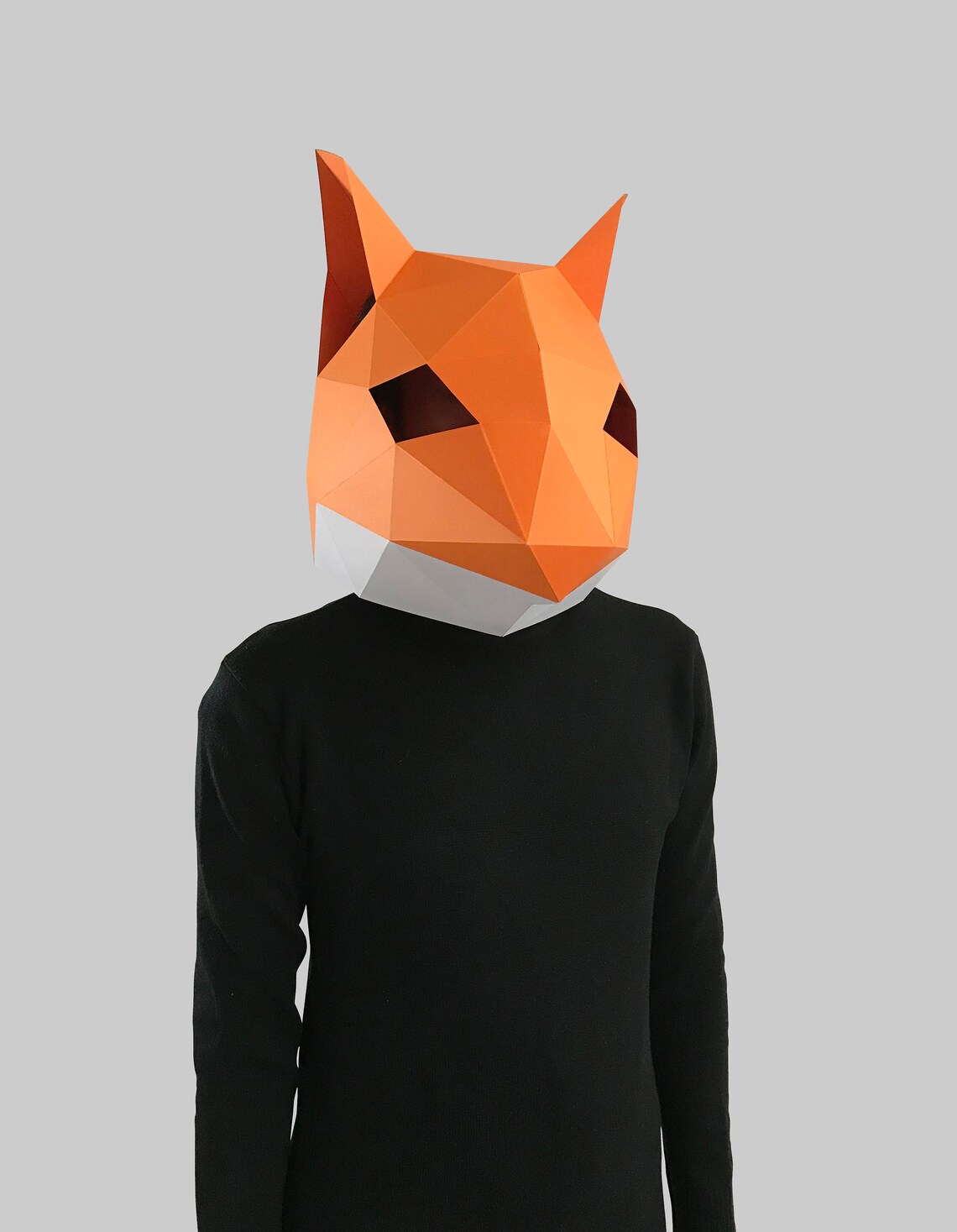 Squirrel Mask Template Digital PDF - Low Poly Papercraft Animal Mask - Etsy