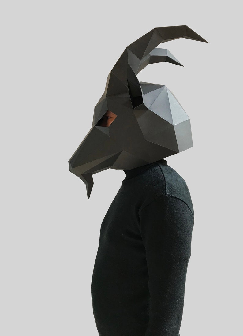 Goat Mask Template Paper Mask Papercraft Mask Masks 3d - Etsy