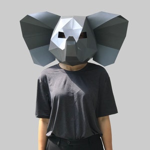 Elephant Mask Template - Paper Mask, Papercraft Mask, Masks, 3d Mask ...
