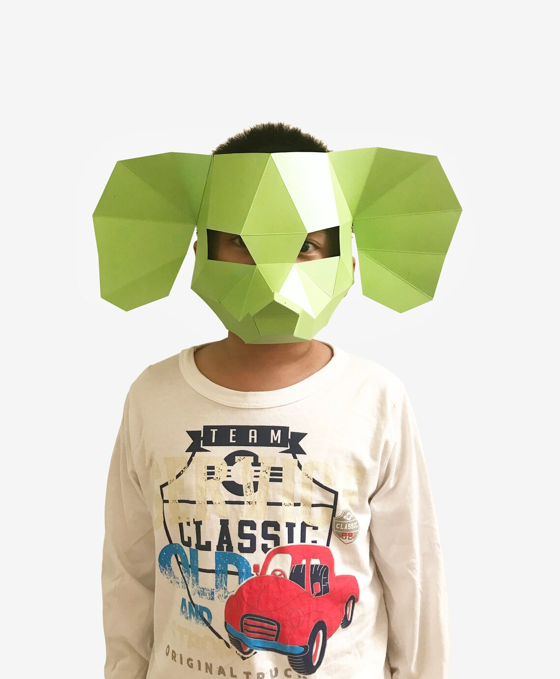 Green elephant mask template paper mask papercraft mask | Etsy