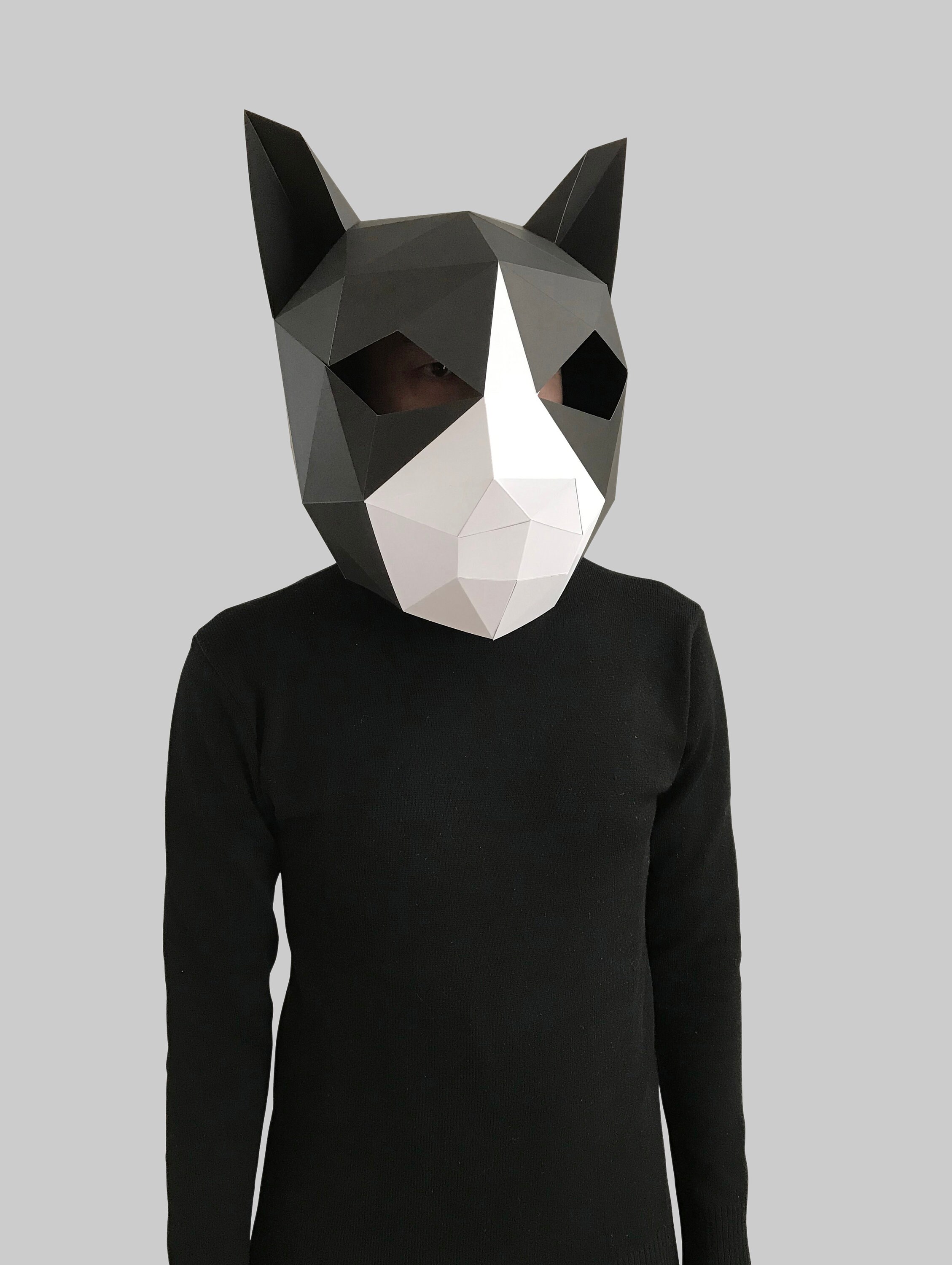 Cat Mask Template Paper Mask Papercraft Mask Masks 3d - Etsy