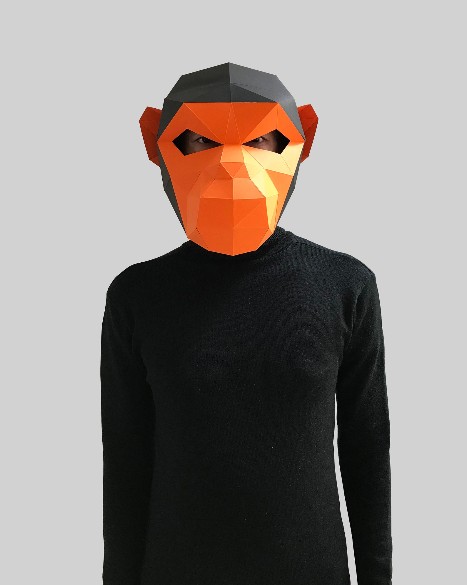 Chimpanzee Monkey Mask Template Paper Mask Papercraft Mask - Etsy