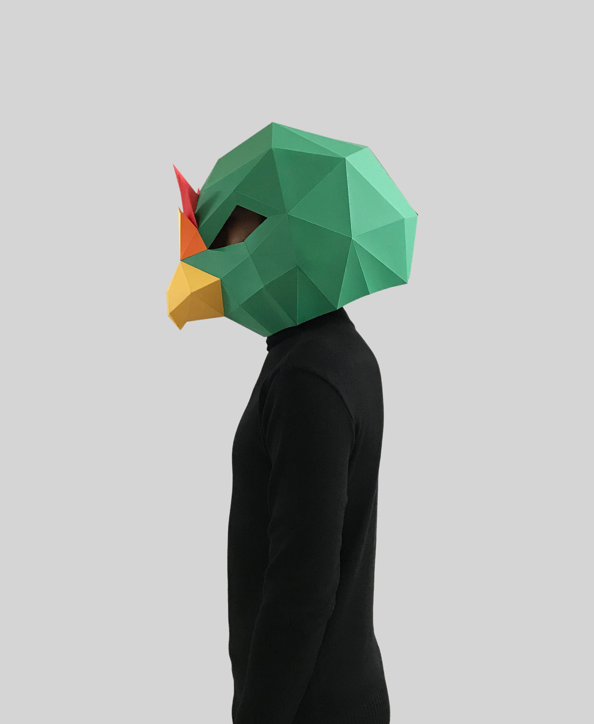 Green Bird Mask Template Paper Mask Papercraft Mask Masks | Etsy