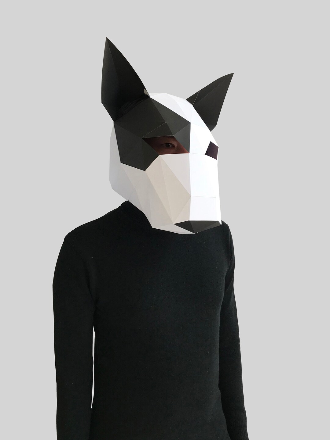 Bull Terrier Dog Mask Template - Paper Mask, Papercraft Mask, Masks, 3d ...