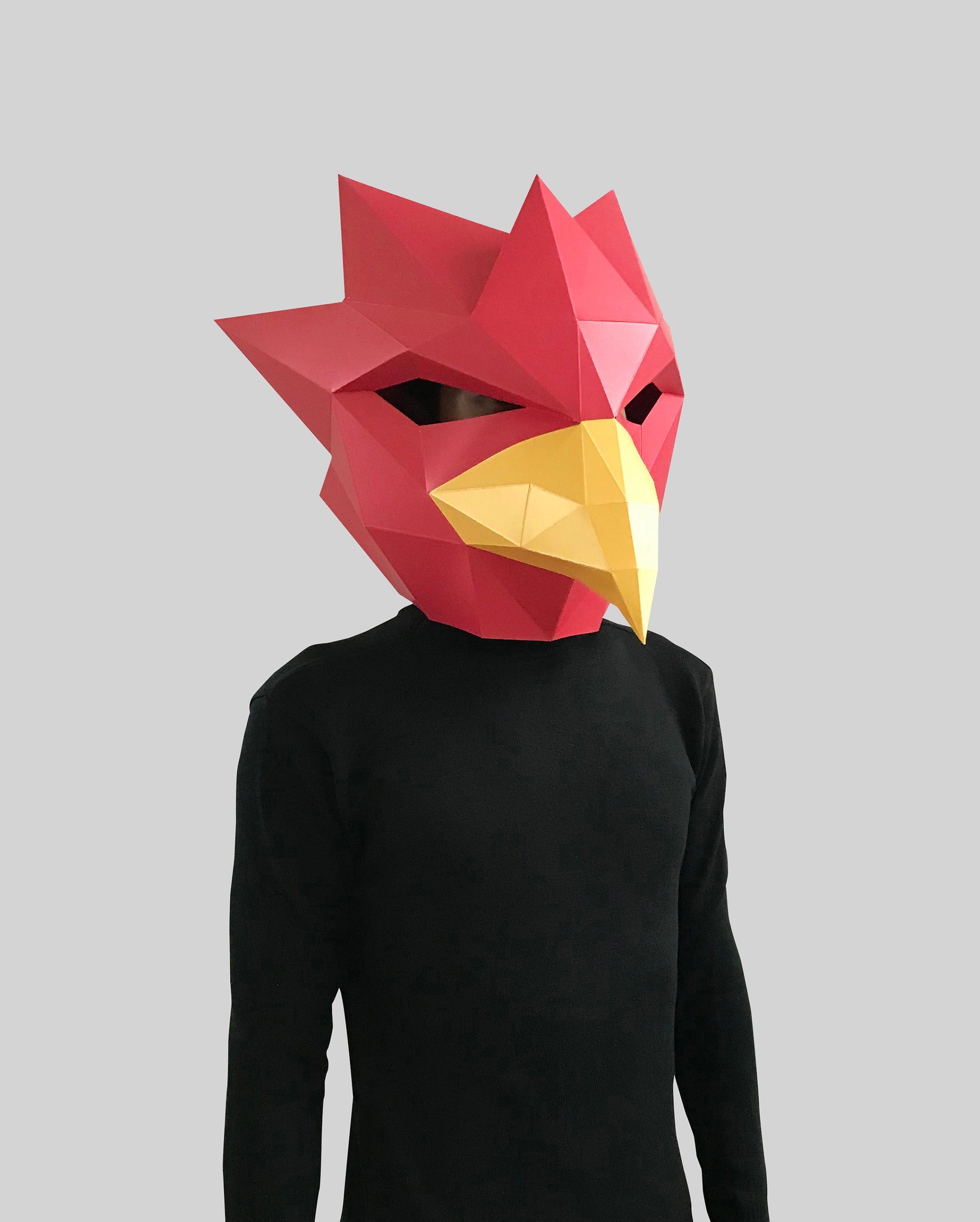 Red Bird Mask Template Paper Mask Papercraft Mask Masks - Etsy