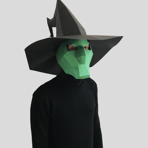 Witch Hat Mask Template Style 2 - Paper Mask, Papercraft Mask, Masks ...