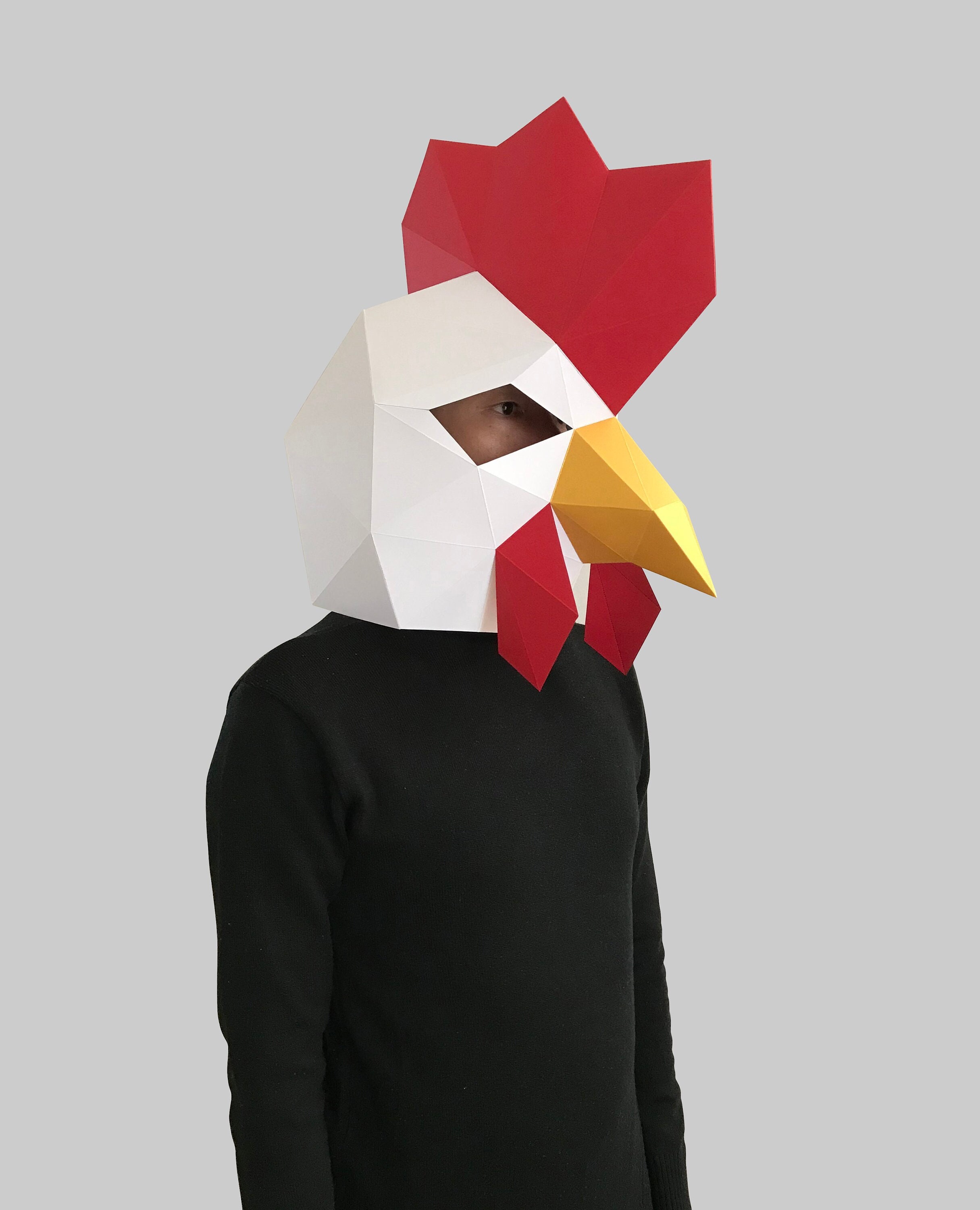 Rooster Mask Template Paper Mask Template Papercraft Mask - Etsy