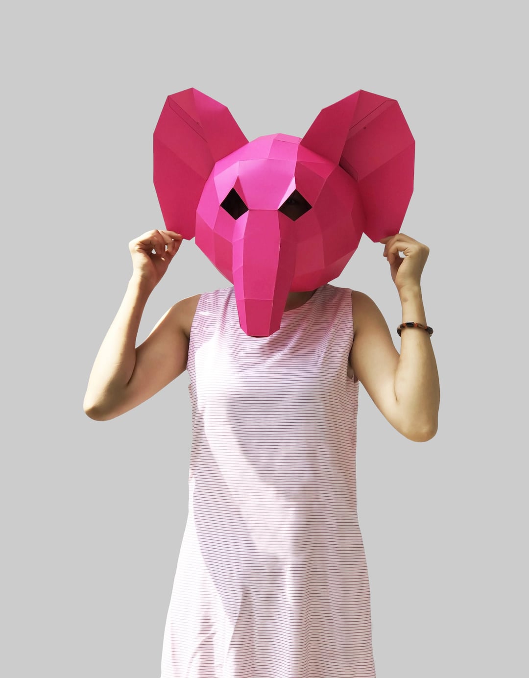 Pink Elephant Mask Template PDF - Paper Mask, Papercraft Mask, 3d Mask ...