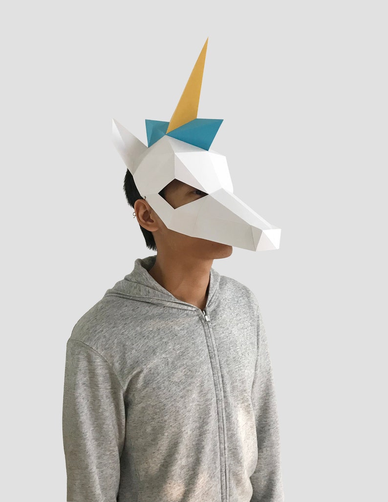 Unicorn Half Mask Template Paper Mask Papercraft Mask | Etsy Canada