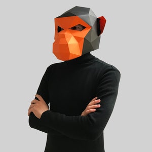 Chimpanzee Monkey Mask Template - Paper Mask, Papercraft Mask, Masks ...