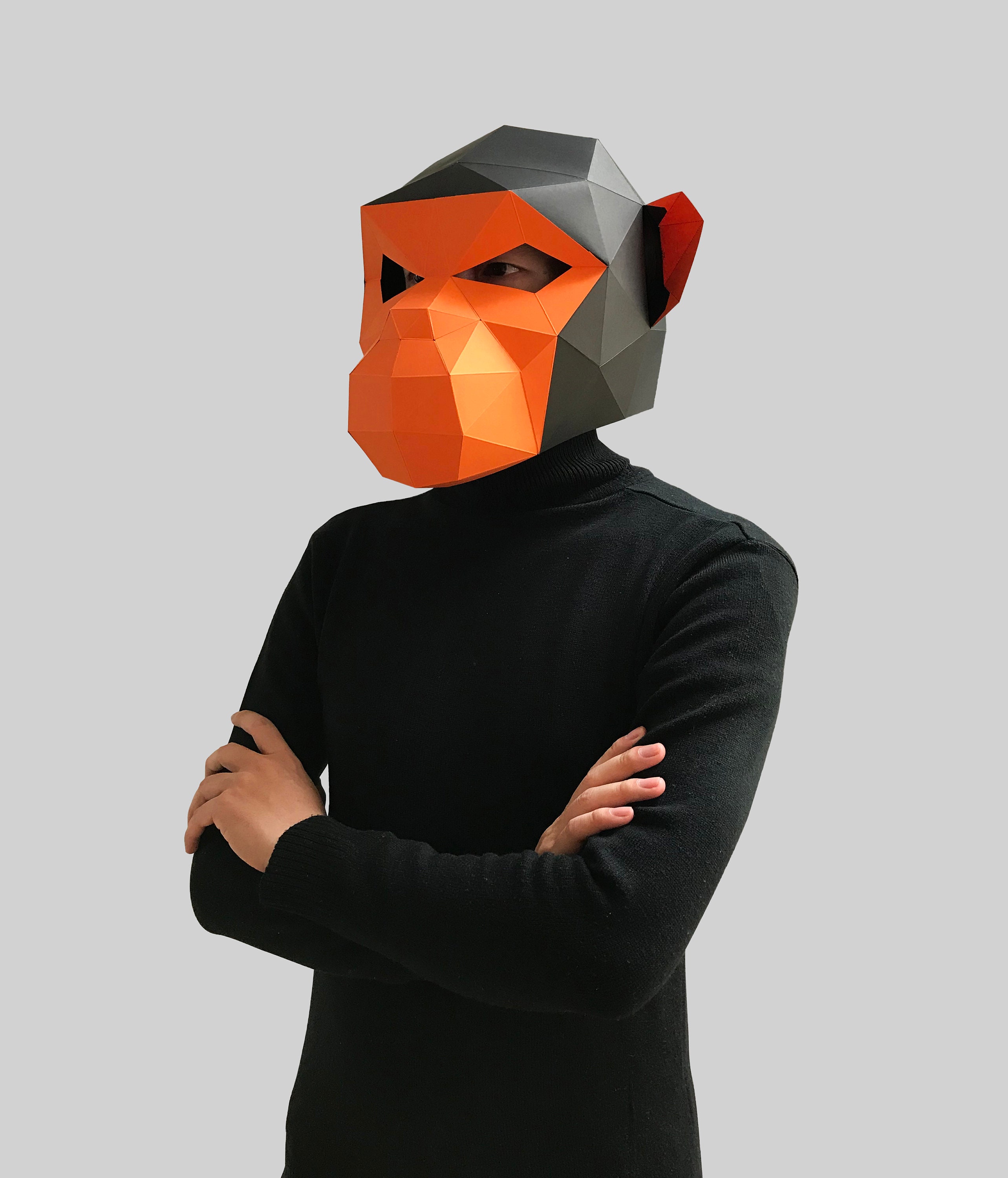 Chimpanzee Monkey Mask Template Paper Mask Papercraft Mask - Etsy