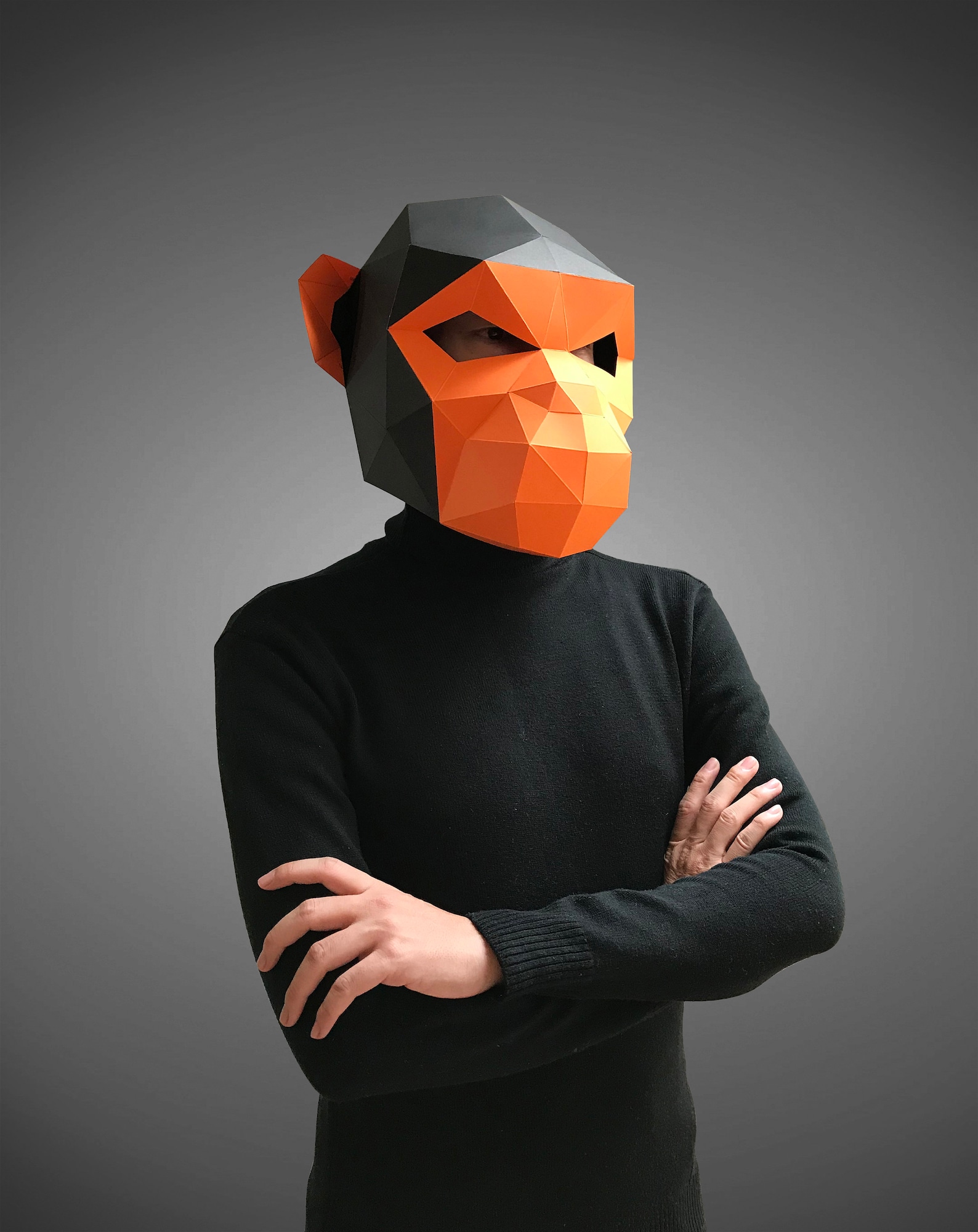 Chimpanzee Monkey Mask Template Paper Mask Papercraft Mask - Etsy