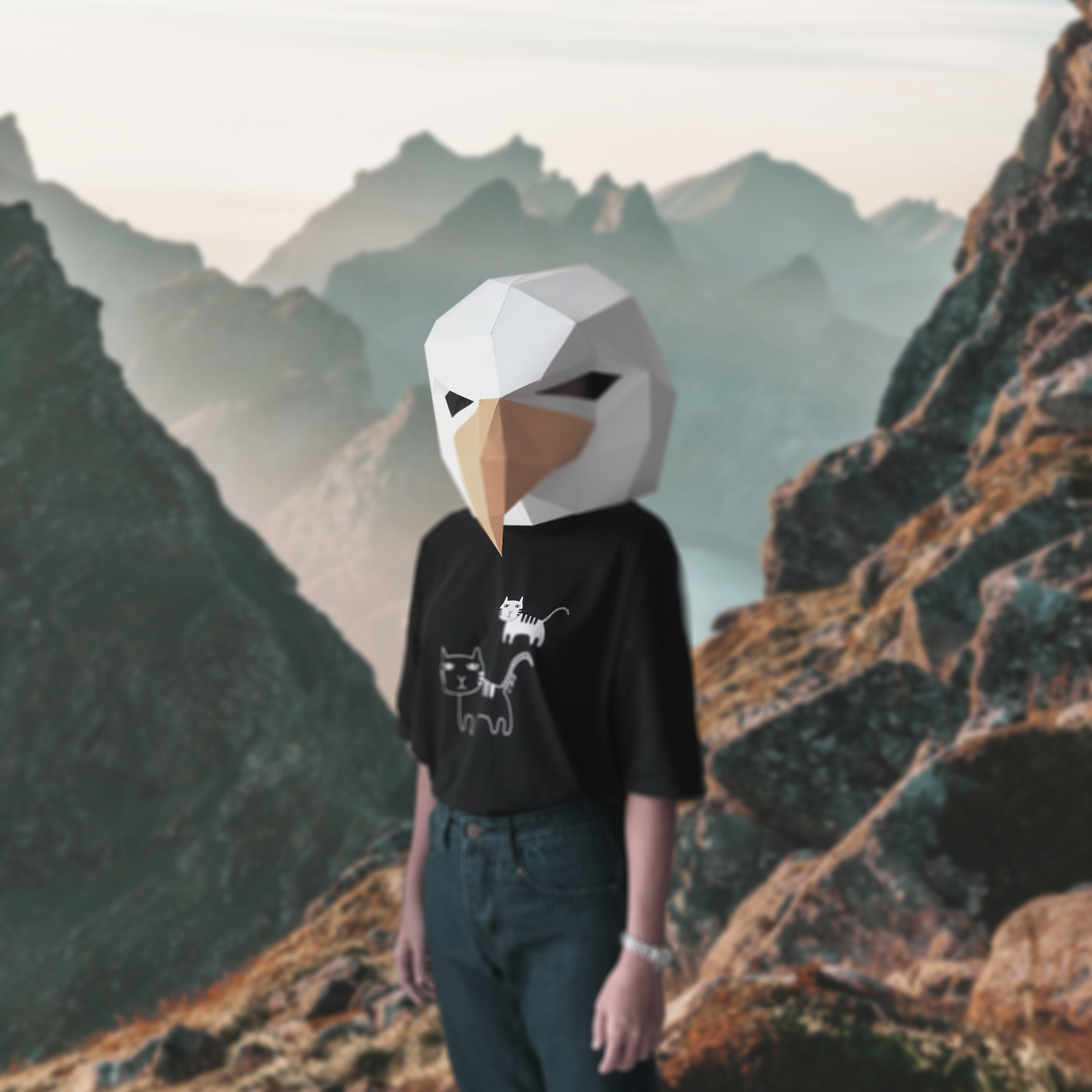 Bald eagle mask template paper mask papercraft mask masks | Etsy