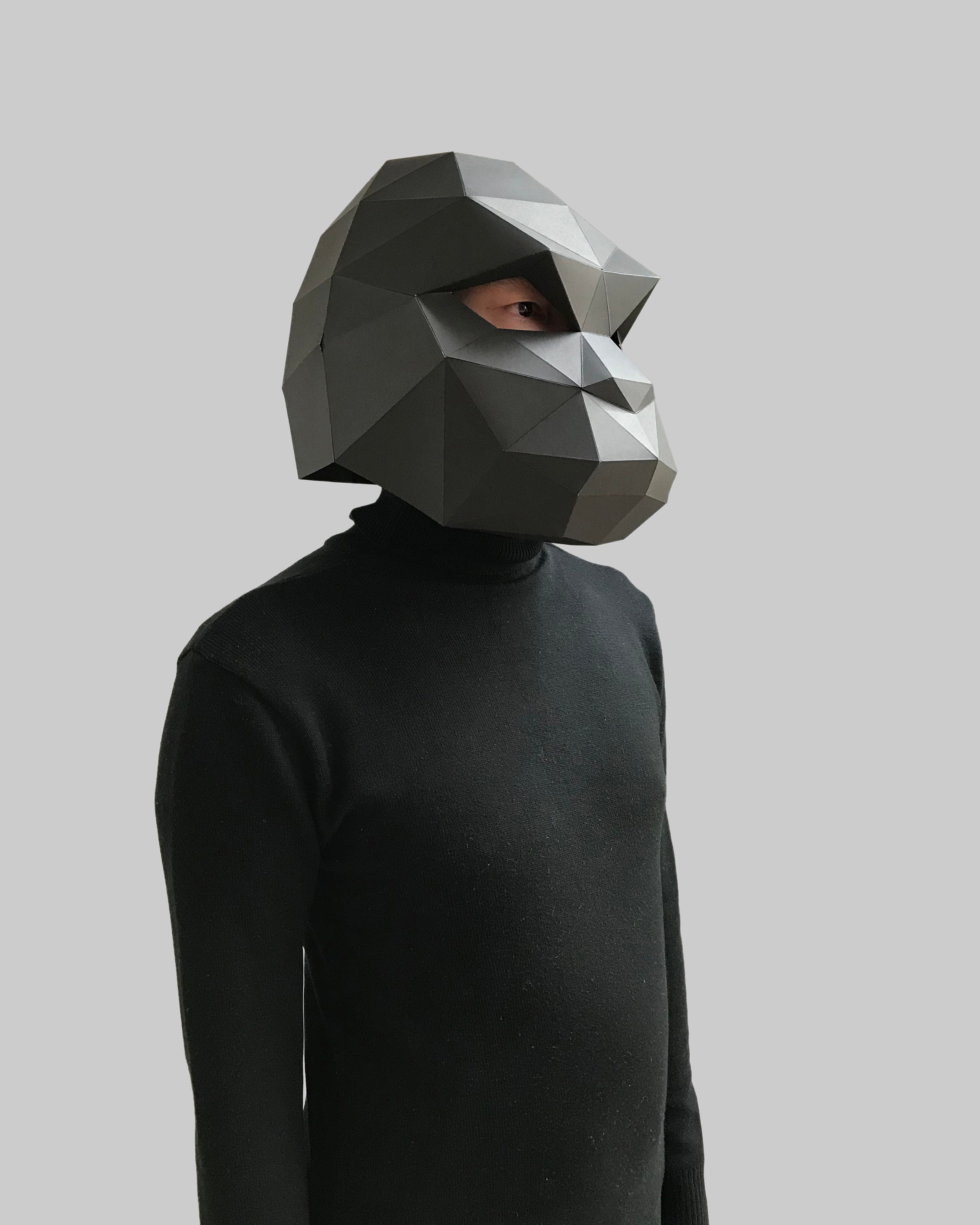 Gorilla Mask Template Paper Mask Papercraft Mask Masks 3d | Etsy