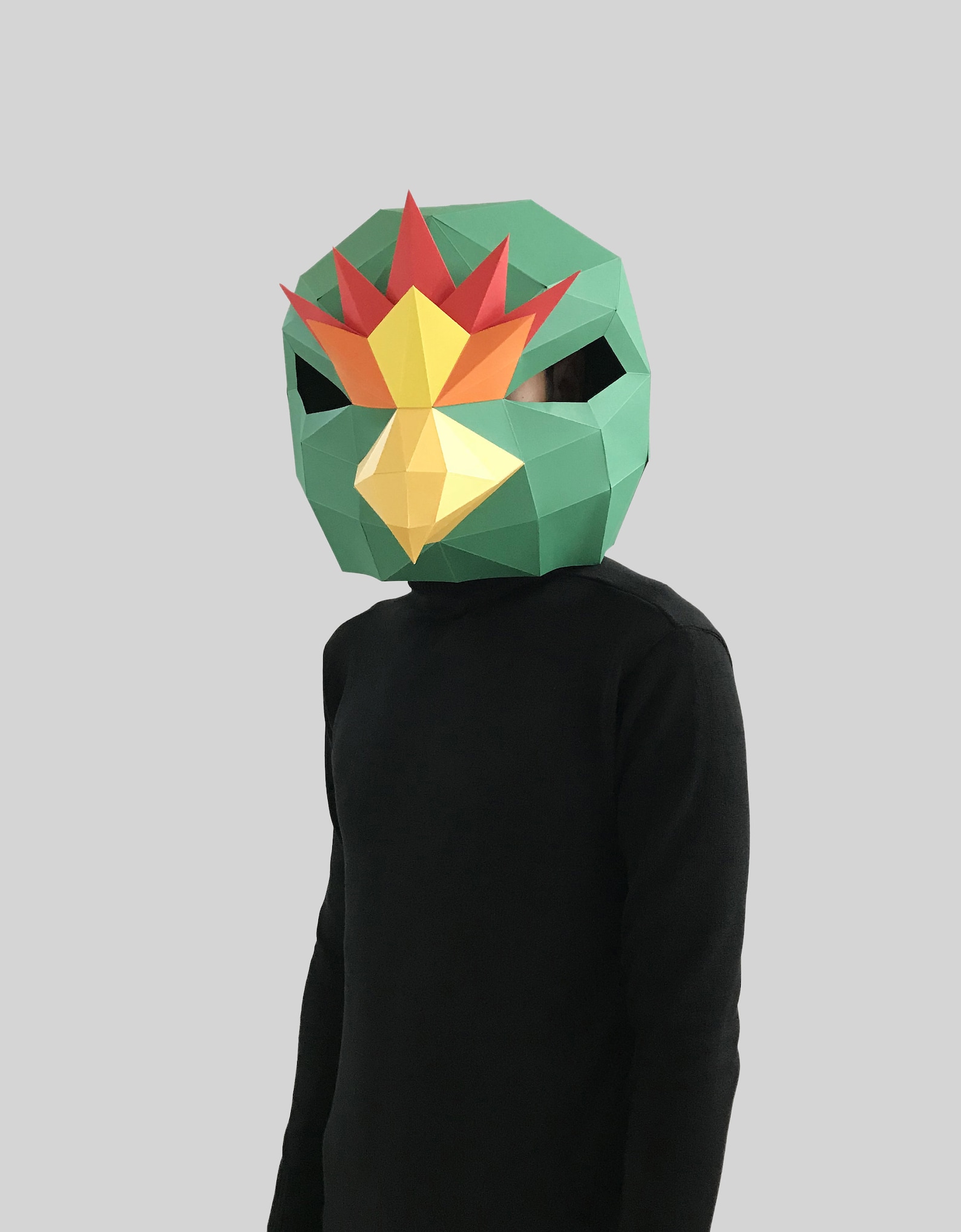 Green Bird Mask Template Paper Mask Papercraft Mask Masks | Etsy