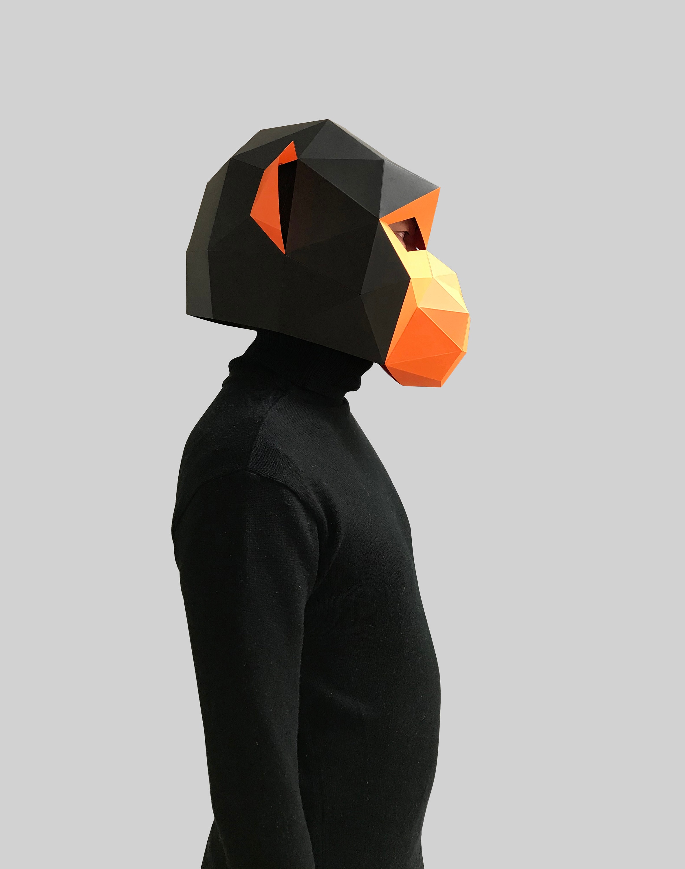 Chimpanzee Monkey Mask Template Paper Mask Papercraft Mask - Etsy