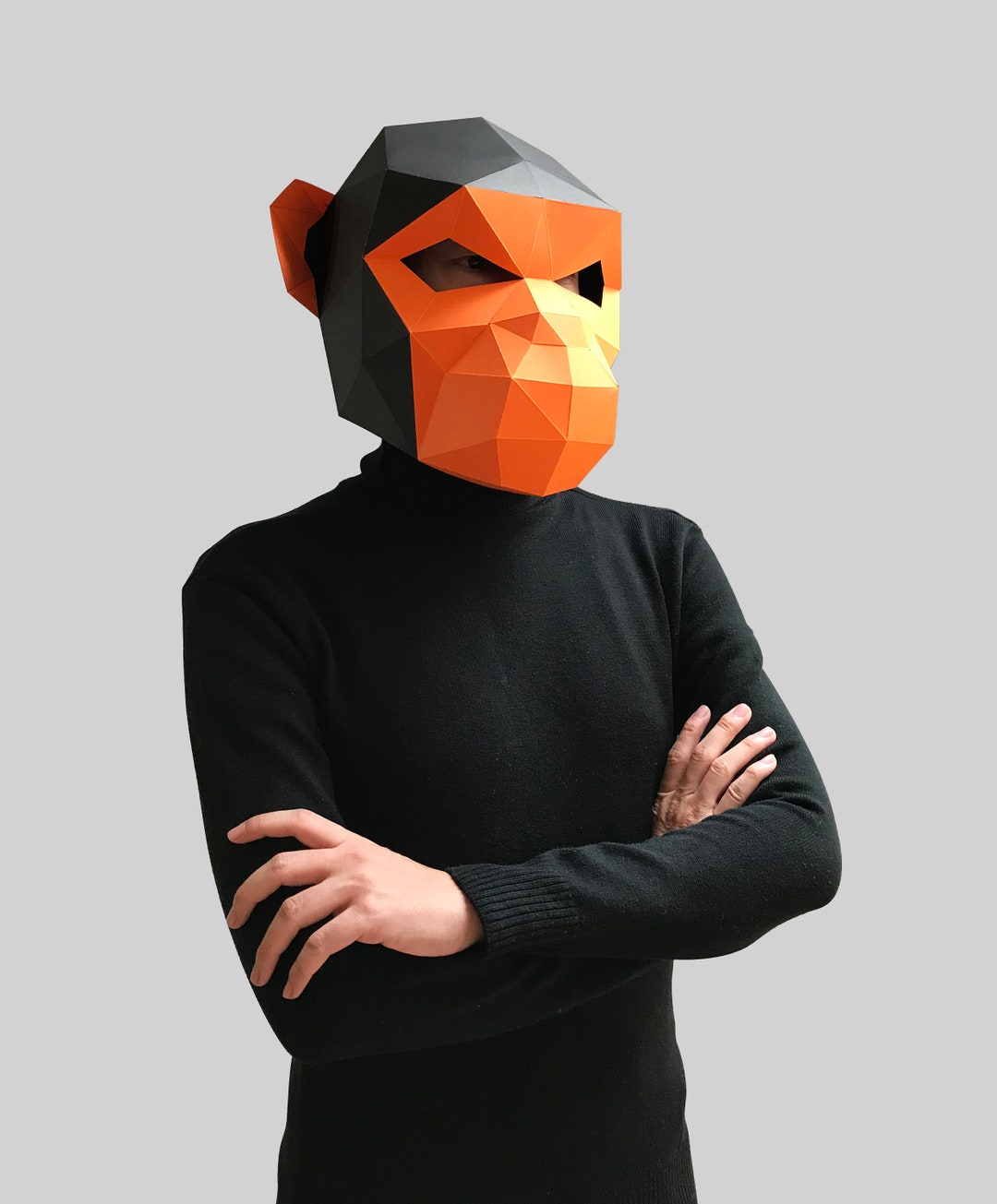 Chimpanzee Monkey Mask Template - Paper Mask, Papercraft Mask, Masks ...