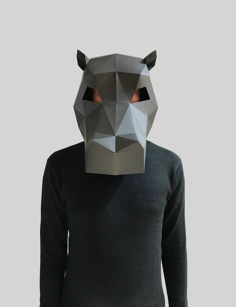 Hippo Mask Template Paper Mask Papercraft Mask Masks 3d - Etsy