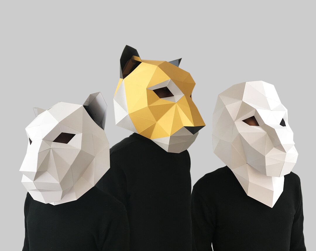 COMBO 35 Paper Mask Template Paper Mask, Papercraft Mask, Masks, 3d ...