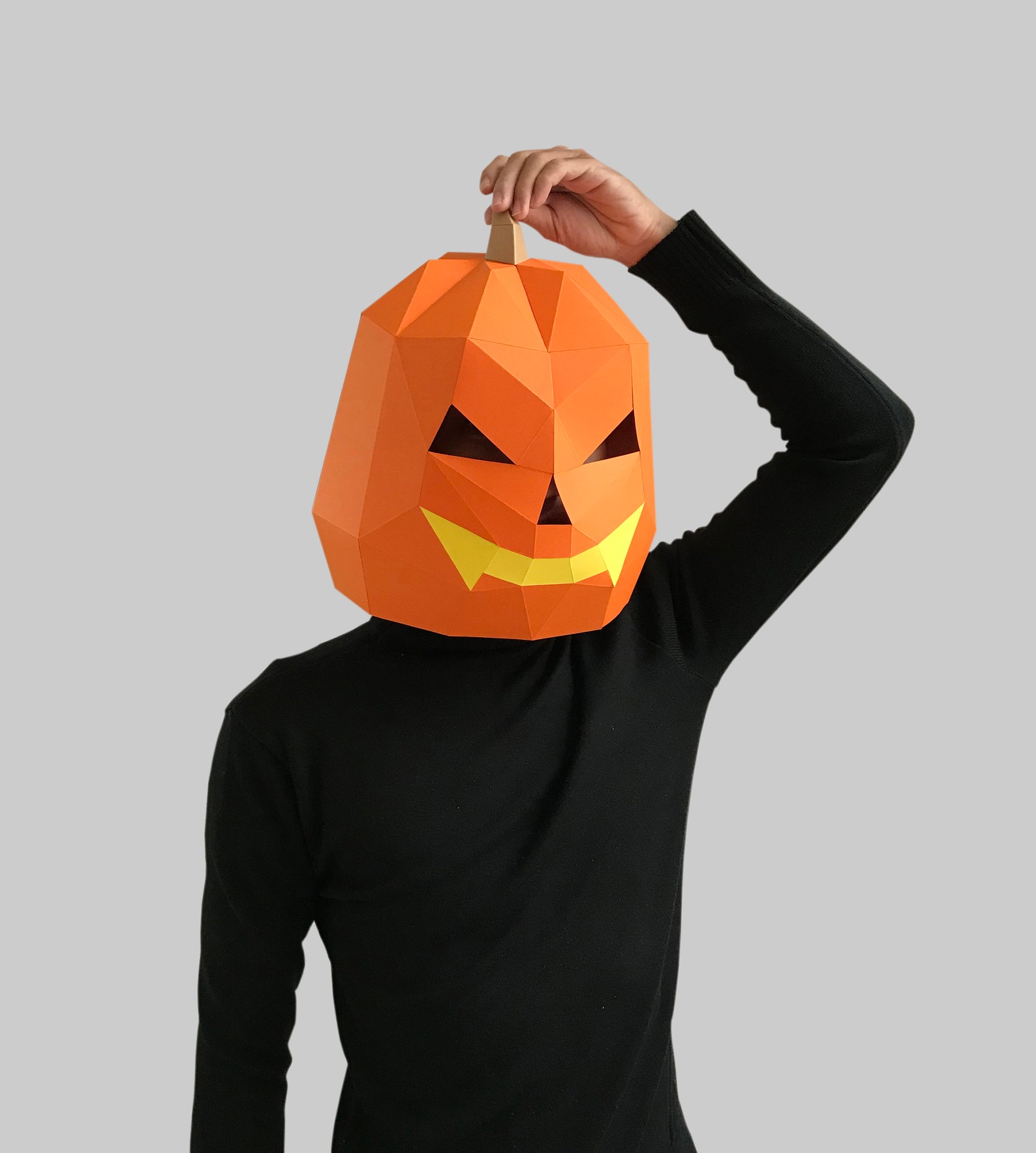 Pumpkin Mask Template Style 2 Paper Mask Papercraft Mask - Etsy