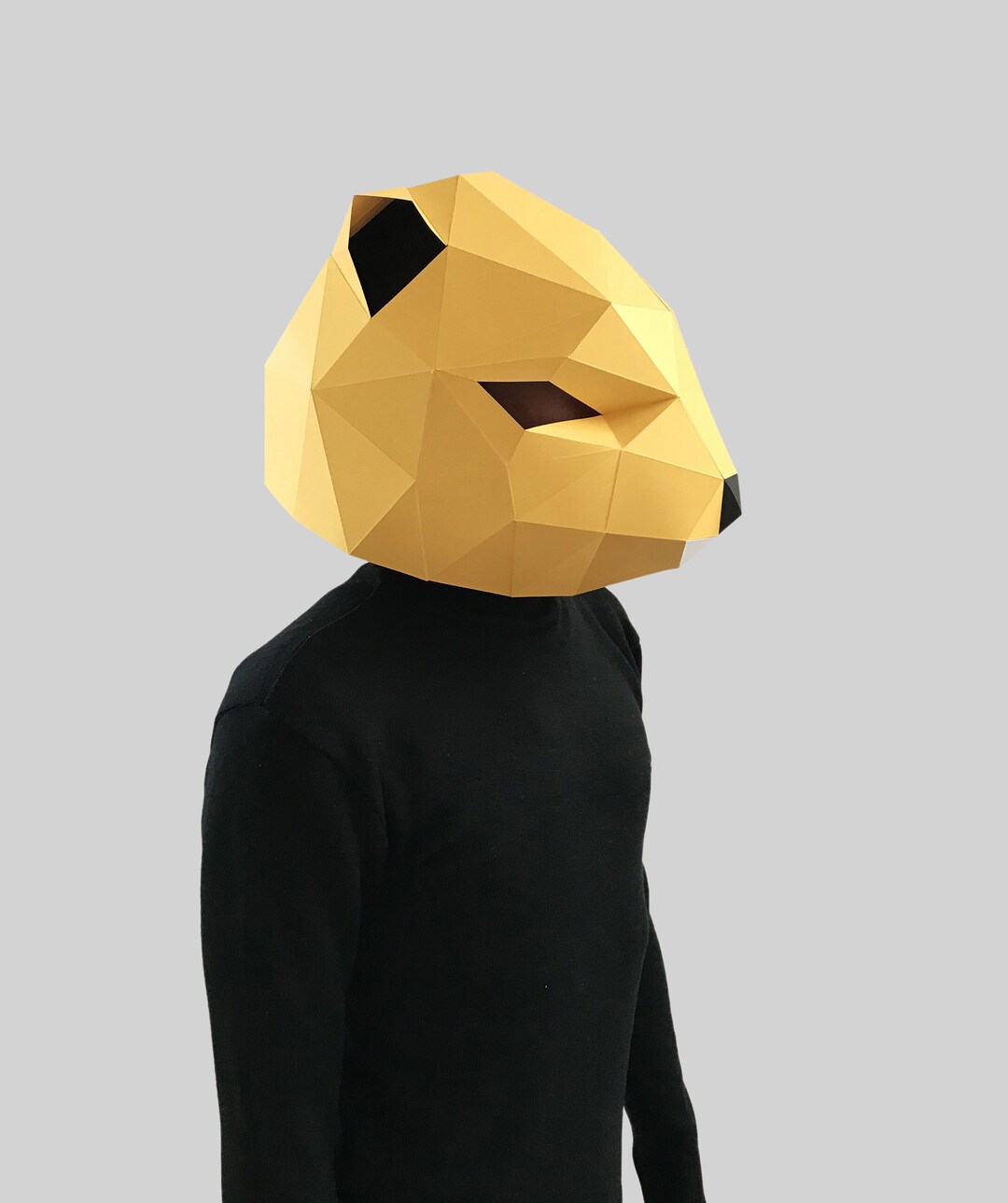 Beaver Mask Digital PDF - Low Poly Papercraft Animal Mask Template - Etsy