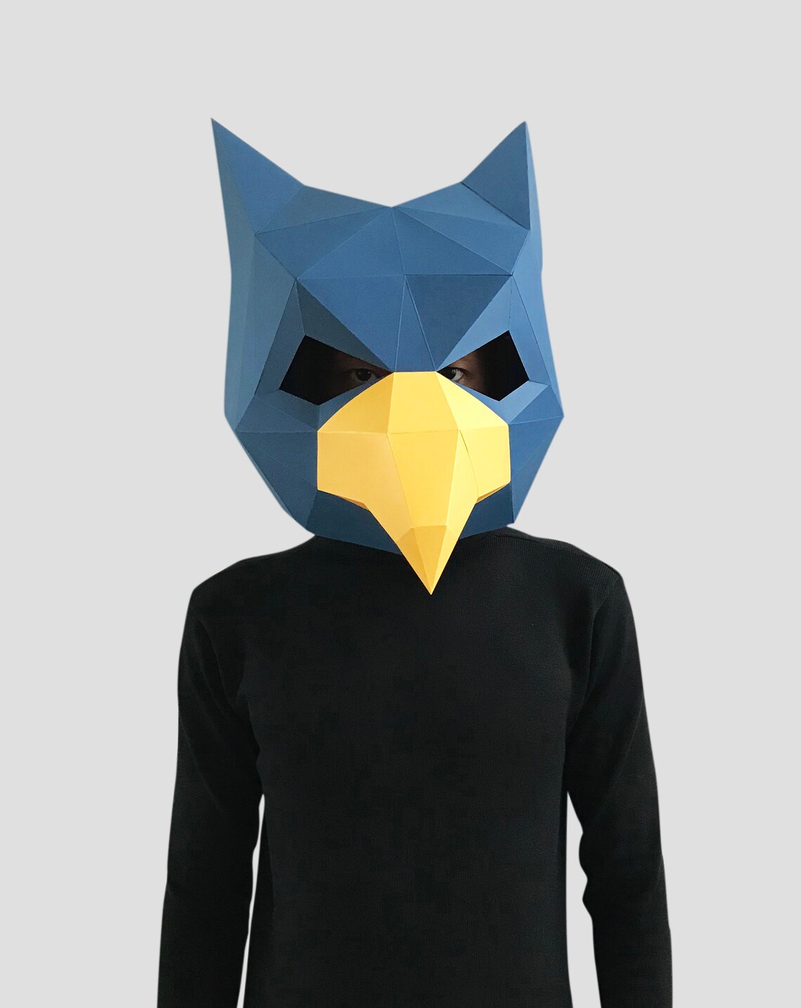 Blue Bird Mask Template Paper Mask Papercraft Mask Masks | Etsy