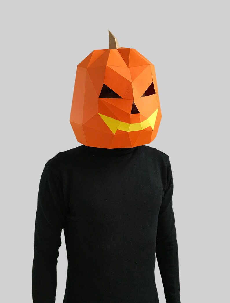 Pumpkin Mask Template Style 2 Paper Mask Papercraft Mask - Etsy