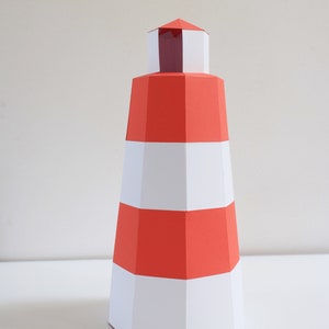 Lighthouse Paper Lampshade Template - Paper Lantern Template, Low Poly ...