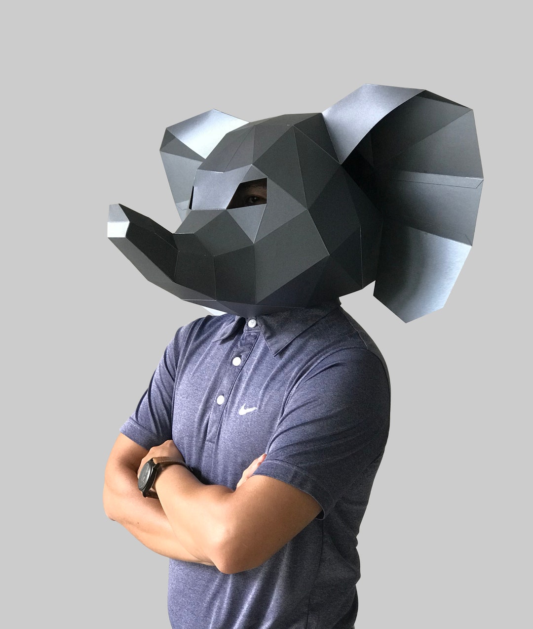 Elephant Mask Template - Paper Mask, Papercraft Mask, Masks, 3d Mask ...