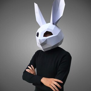 Little Bunny Mask Template Paper Mask, Papercraft Mask, Masks, 3d Mask ...