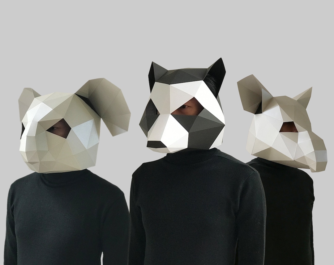 COMBO 31 Paper Mask Template Paper Mask, Papercraft Mask, Masks, 3d ...