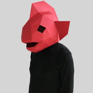 Fish Mask Template - Paper Mask, Papercraft Mask, Masks, 3d Mask, Low ...