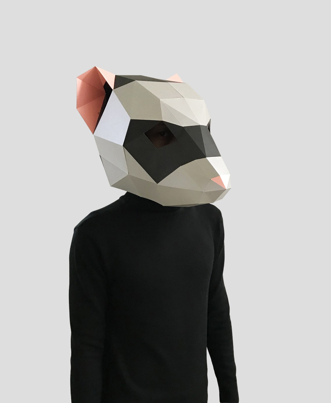 Ferret Mask Template Paper Mask Papercraft Mask Masks 3d - Etsy