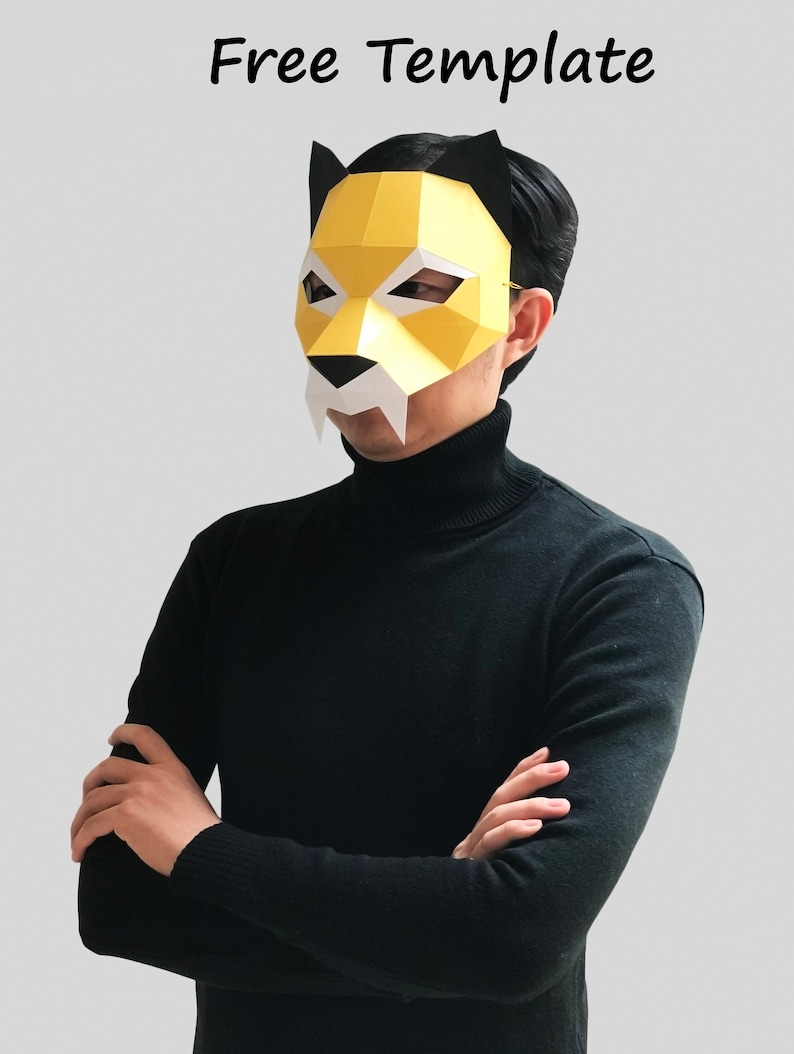 Tiger Half Mask Free Template Link in Description - Etsy UK