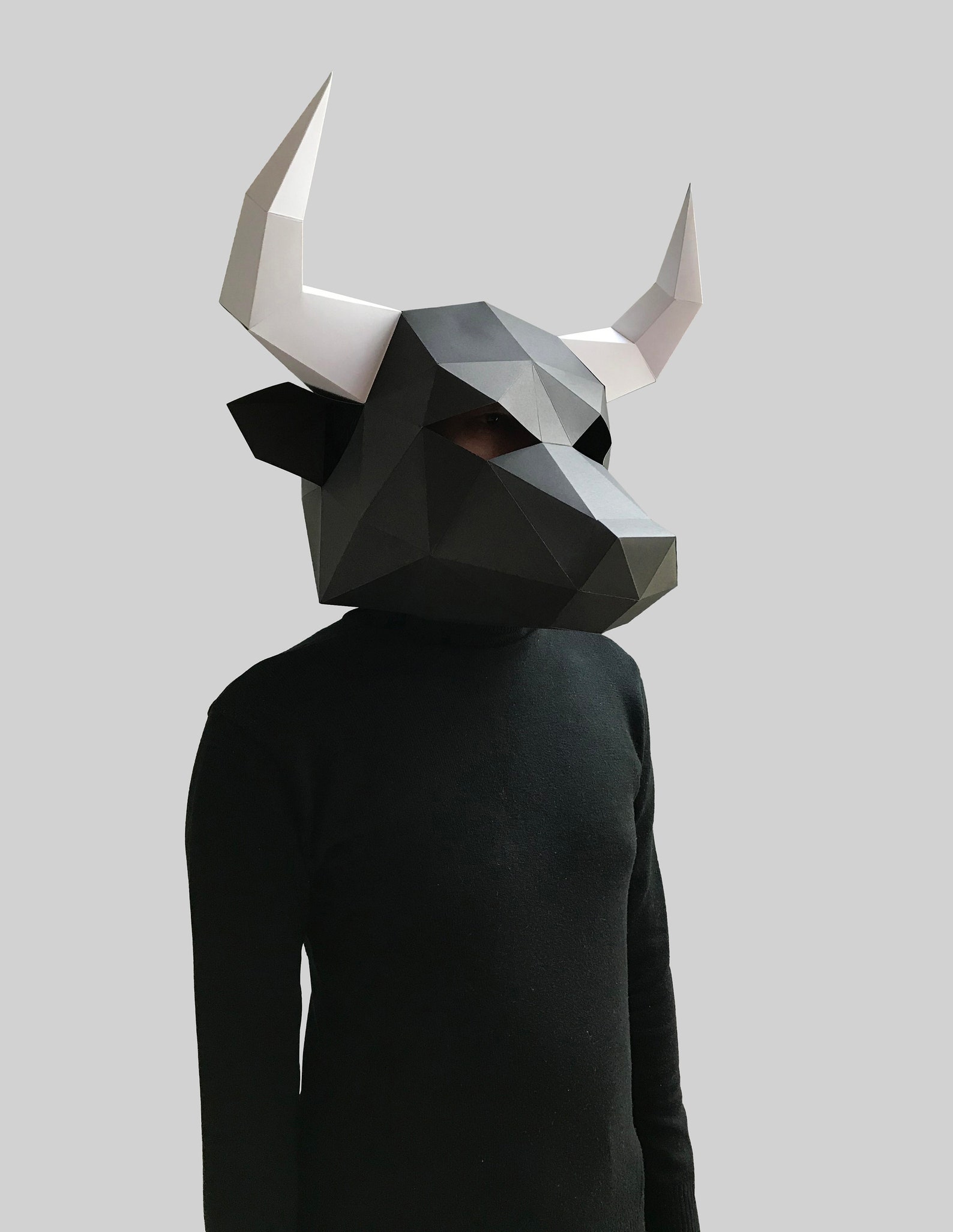 Spanish Bull Mask Template Paper Mask Papercraft Mask | Etsy