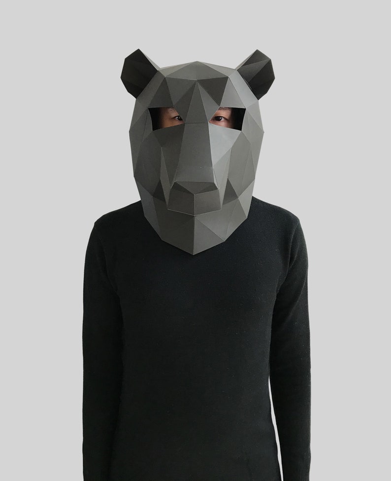 Bear Mask Template Paper Mask Papercraft Mask Masks 3d | Etsy