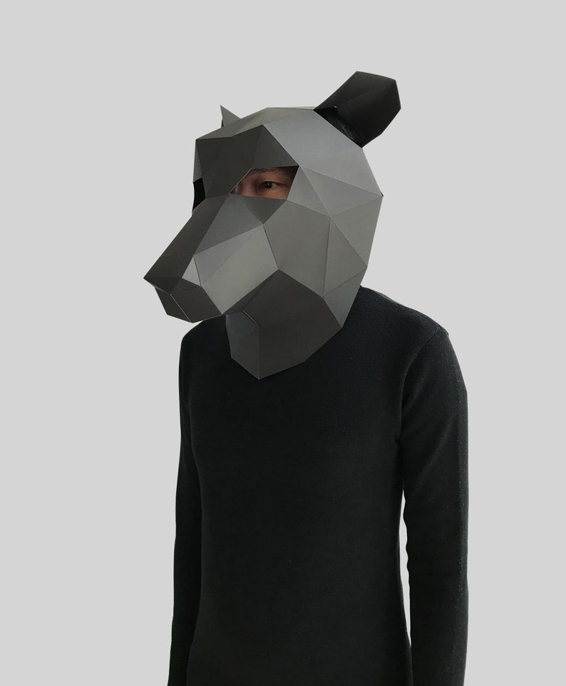 Bear Mask Template Paper Mask Papercraft Mask Masks 3d | Etsy