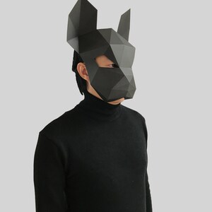 Bulldog Half Mask Template - Dog Mask, Papercraft Mask, Masks, 3d Mask ...